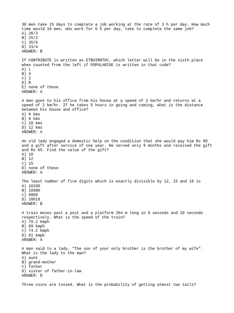 Aptitude Practice Test Week 3 | PDF