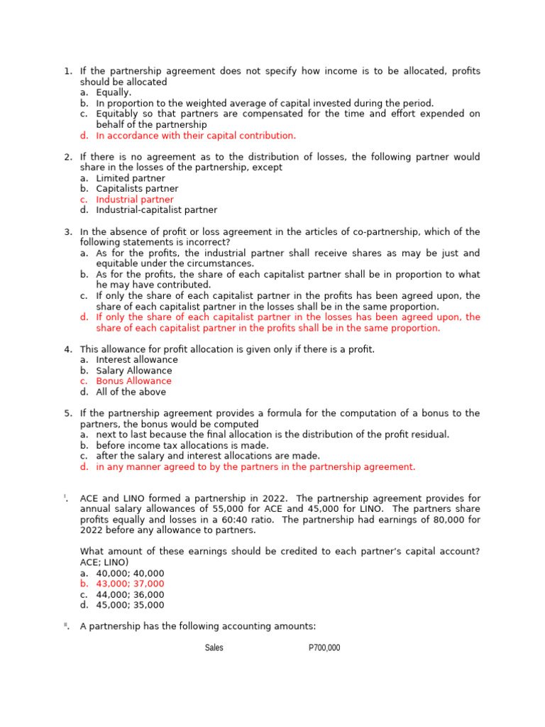 AFAR Partnership Operations 2 | PDF | Partnership | Interest