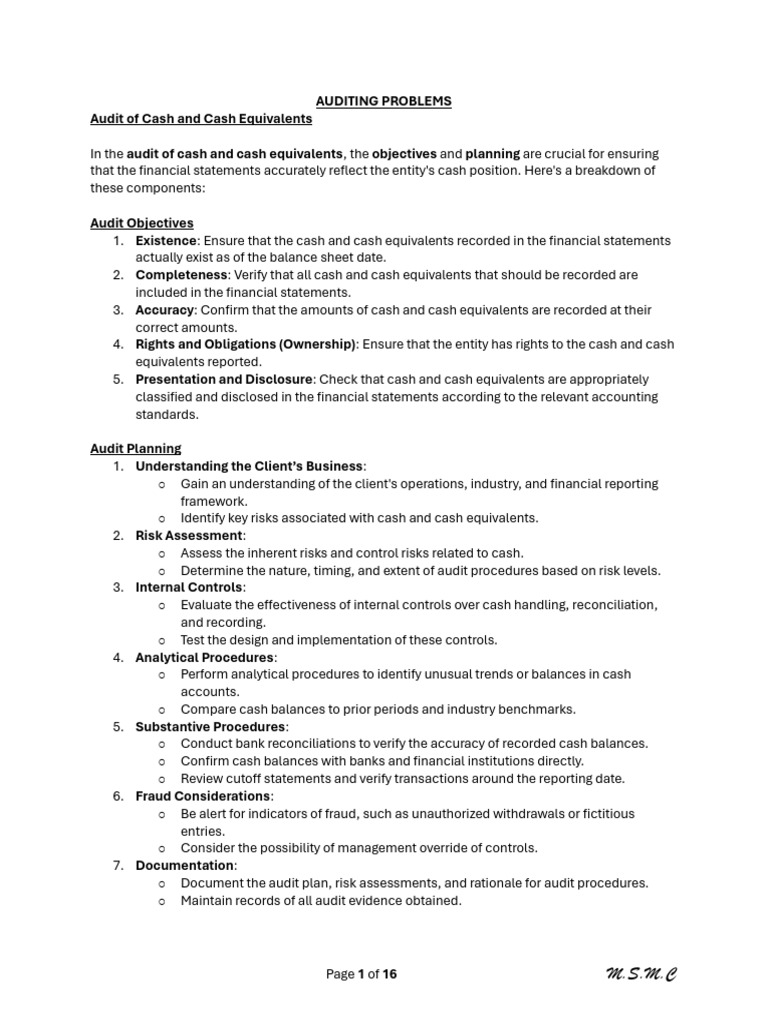 1.-Audit-of-CCE.Receivables.Inventories | PDF | Inventory | Internal Control