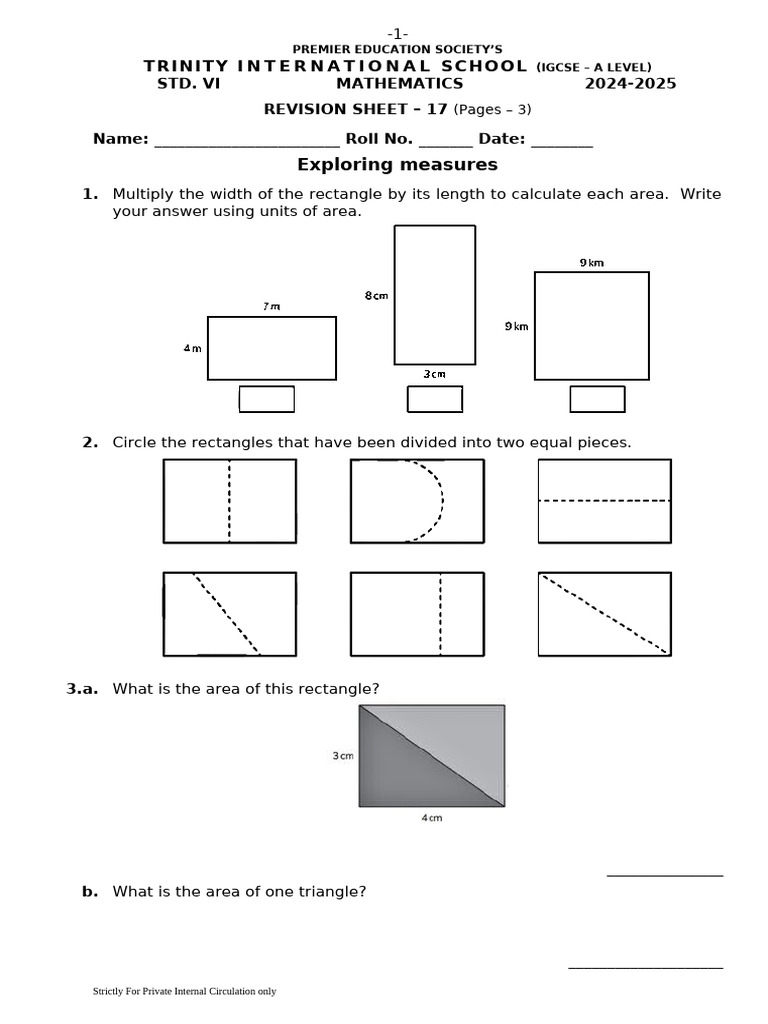 REV SHEET - 17 Exploring Measures | PDF