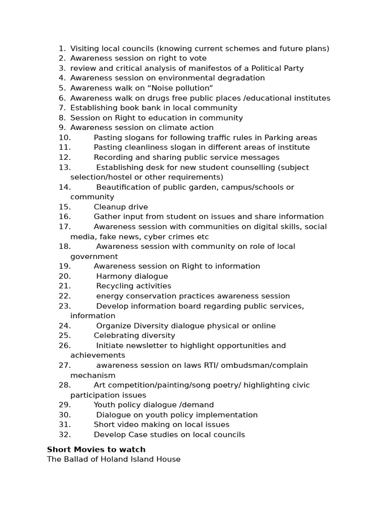 Topics Civic & Community Engagement | PDF