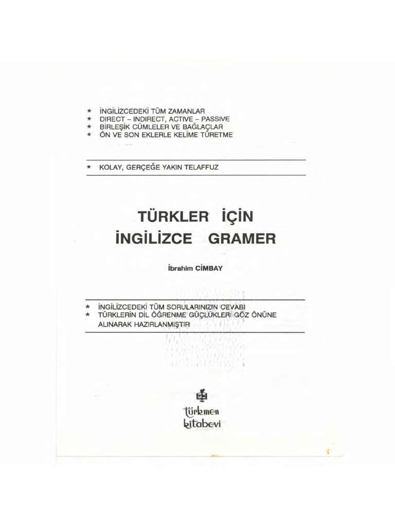 Türkler Için İngilizce Gramer | PDF