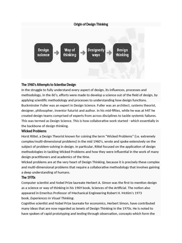Origin of Design Thinking | PDF | Design Thinking | Design