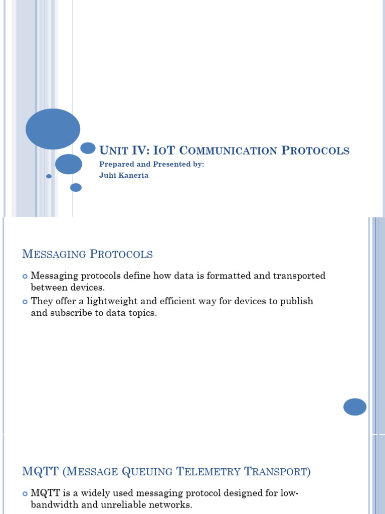 Unit IV IoT Communication Protocols | PDF | Network Topology | Telecommunications Engineering