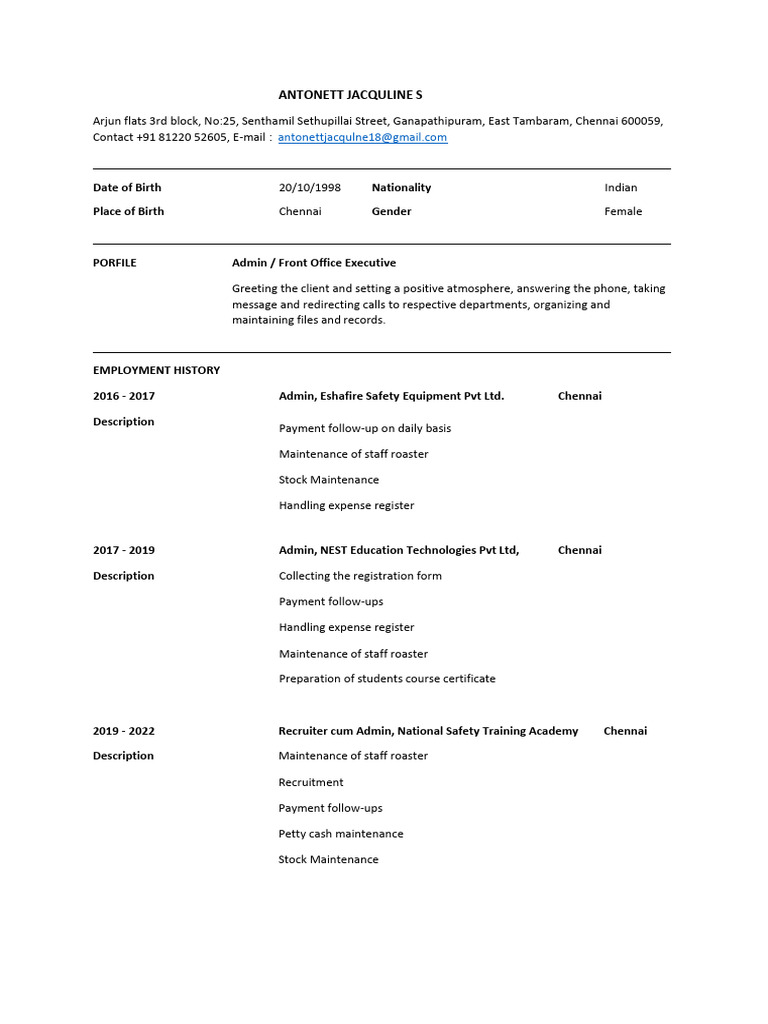 Naukri AntonettJacqulne (5y 3m) | PDF
