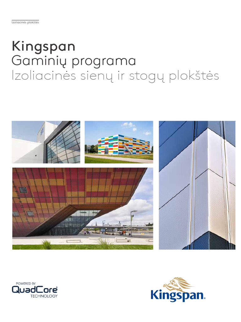 Kingspan Izoliacines Plokstes Gaminiu Programa Brosiura LT | PDF