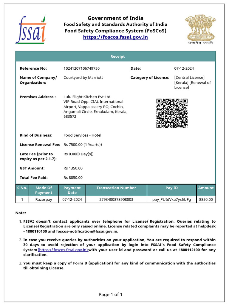 FSSAI License Renewal | PDF
