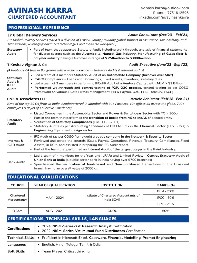 Naukri AvinashKarra (1y 0m) | PDF | Audit | Business