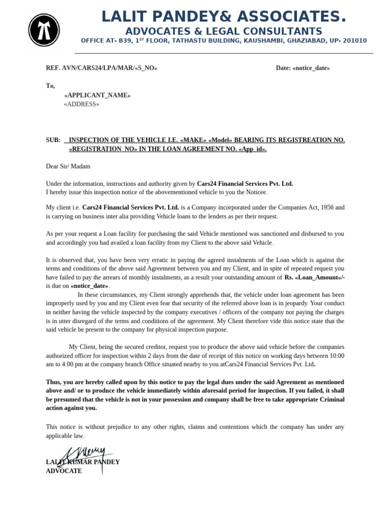Asset Verification Notice format-CF | PDF | Loans | Justice