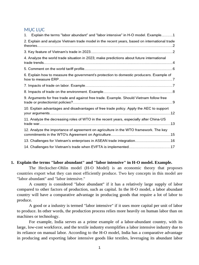 ĐỀ CƯƠNG TMQT | PDF | World Trade Organization | Free Trade