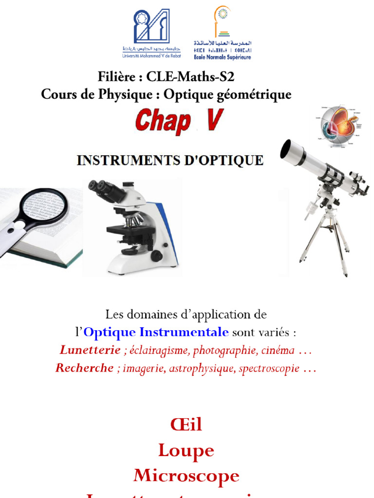 cour Optique géométrique chp5_095234 | PDF