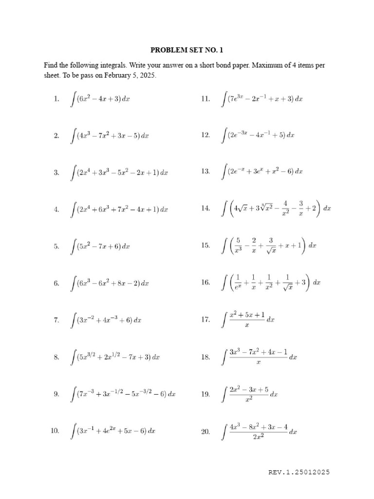 Problem Set No. 1 | PDF