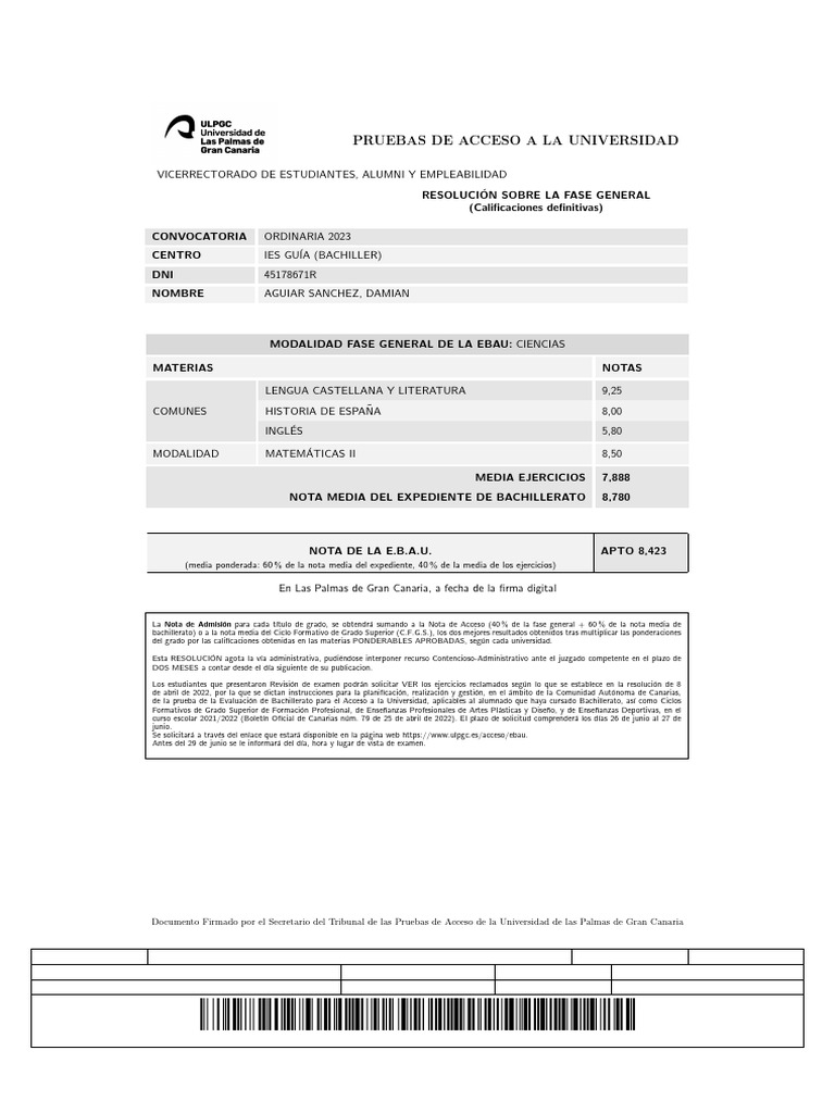 Pau 2023J No 2 019 45178671 | PDF | Calificaciones | Educación vocacional