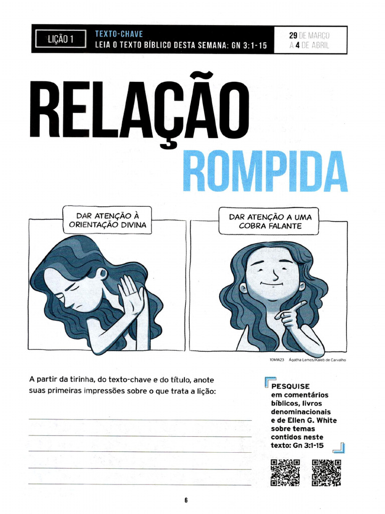Lição 01 RELAÇÃO ROMPIDA - Jovens - 250330 - 062211 | PDF