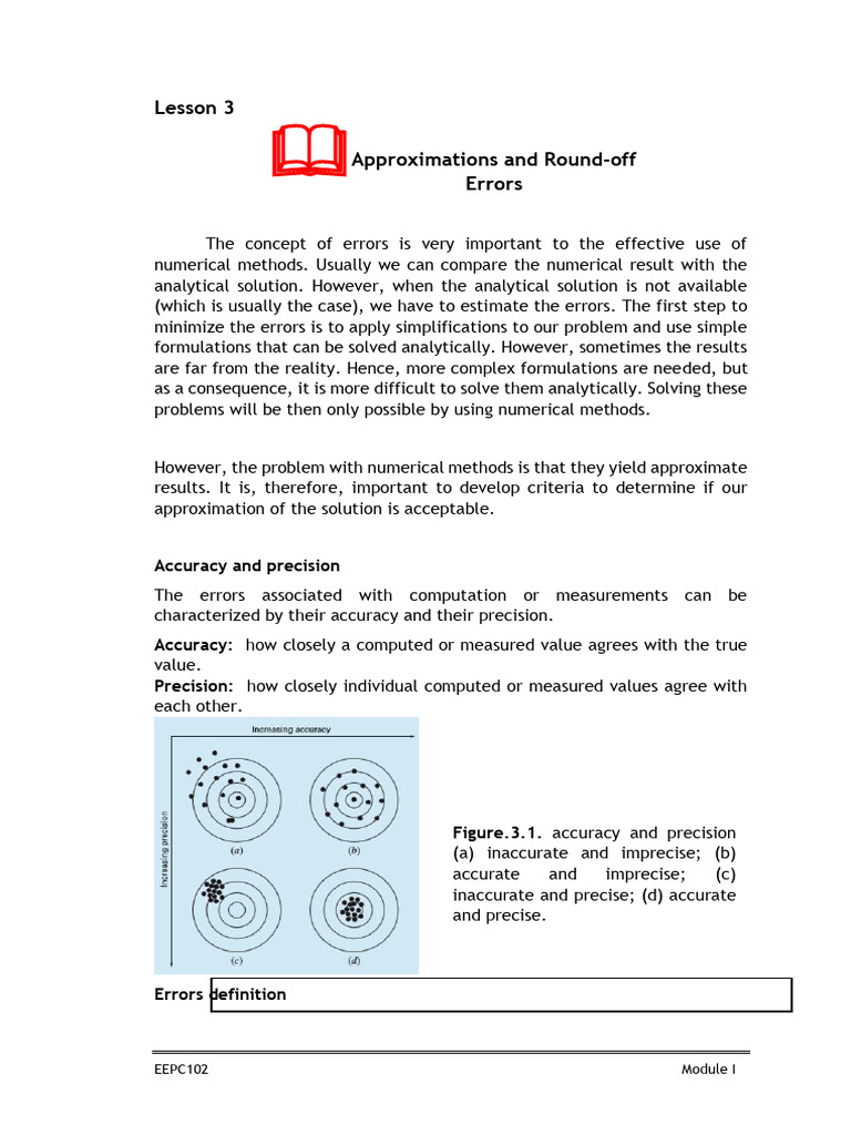EEPC102 Module - 1 Lesson 3 | PDF | Accuracy And Precision | Numerical Analysis
