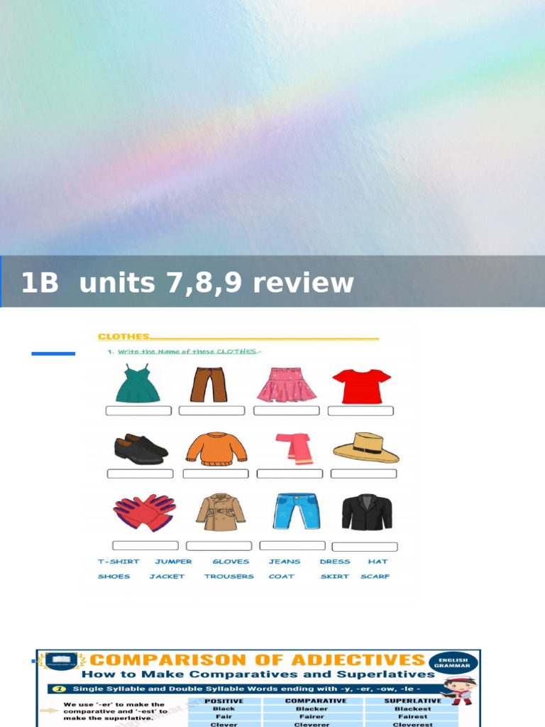 1B units 7,8,9 review | PDF