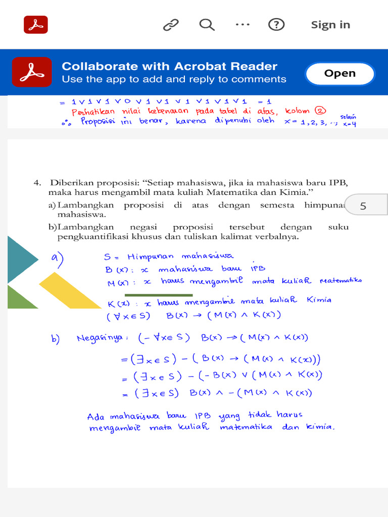 Slide Responsi 3 Logika Predikat 2024.pdf (Review) - Adobe Cloud Storage | PDF