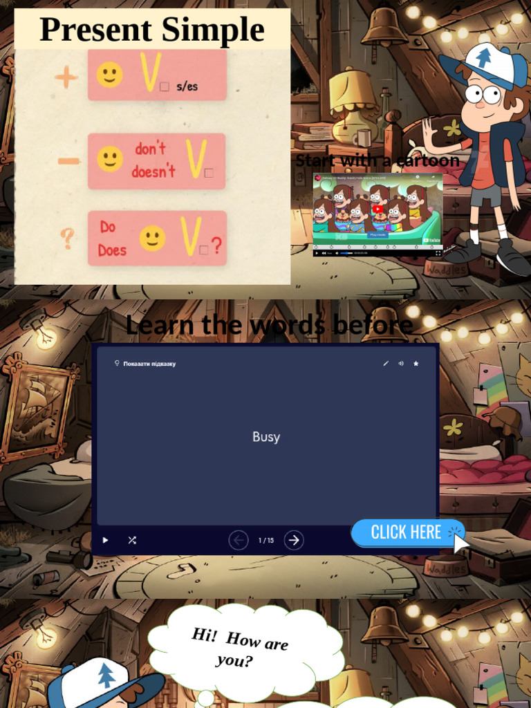 Gravity Falls: Present Simple Exercises | PDF
