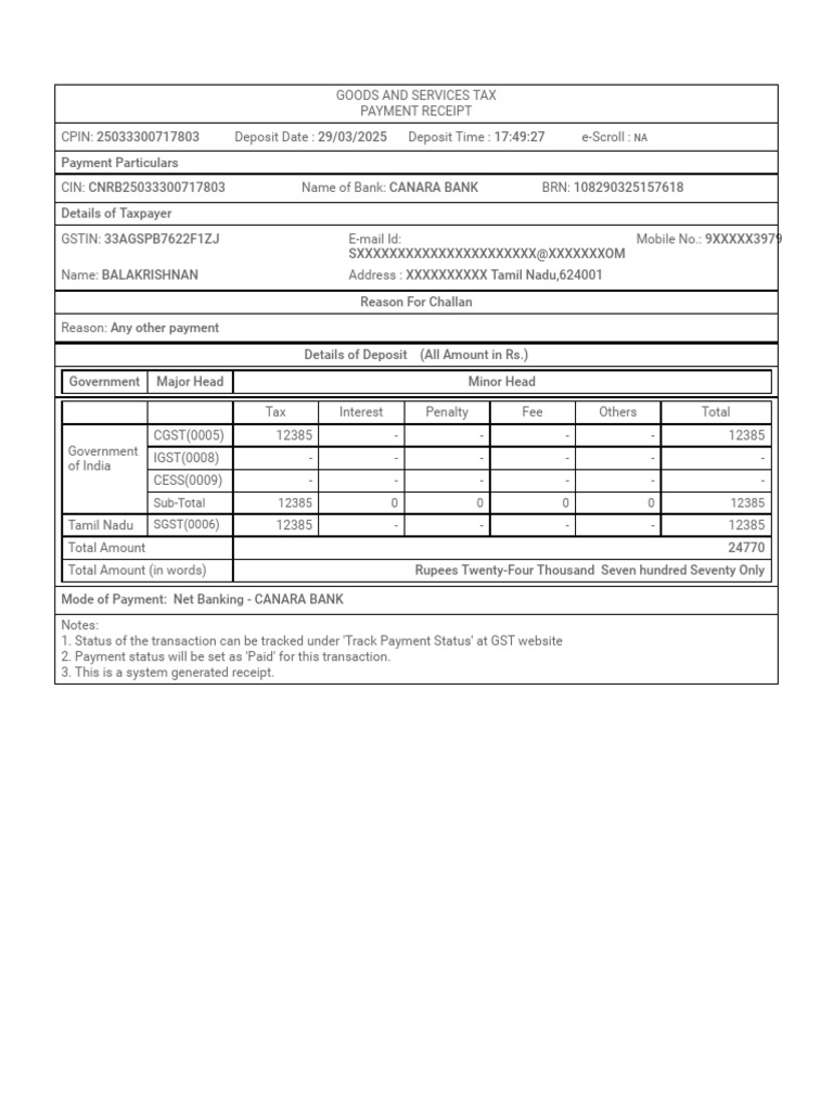 GST-Challan Receipt | PDF