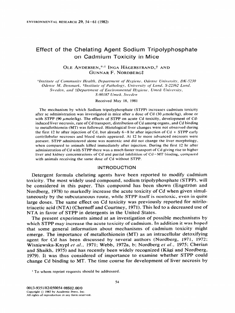 Effect of Chelating Agent | PDF | Liver | Necrosis
