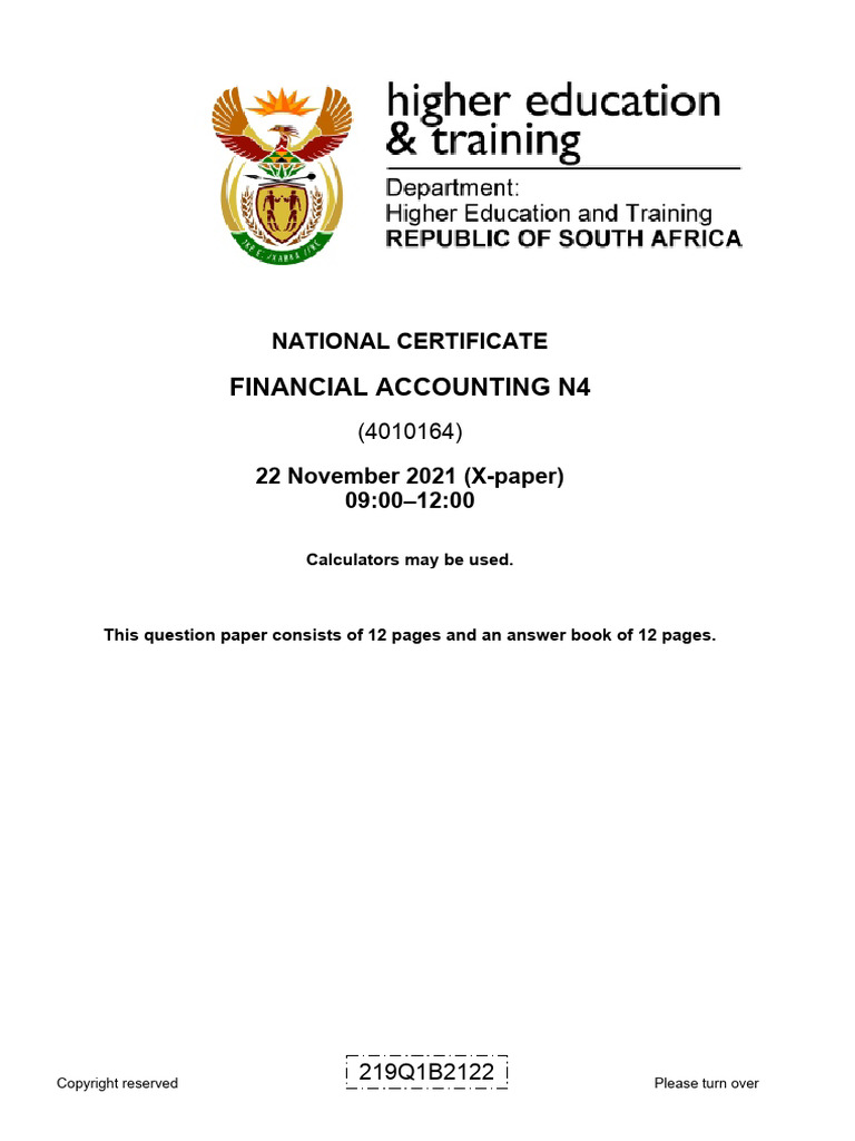 2021 N550 Financial Accounting N4 QP Nov 2021 1 | PDF | Debits And ...