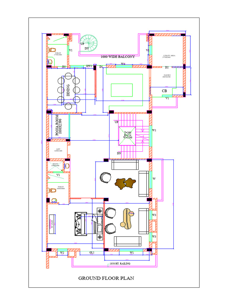 Ground Floor Plan Layout Details | PDF