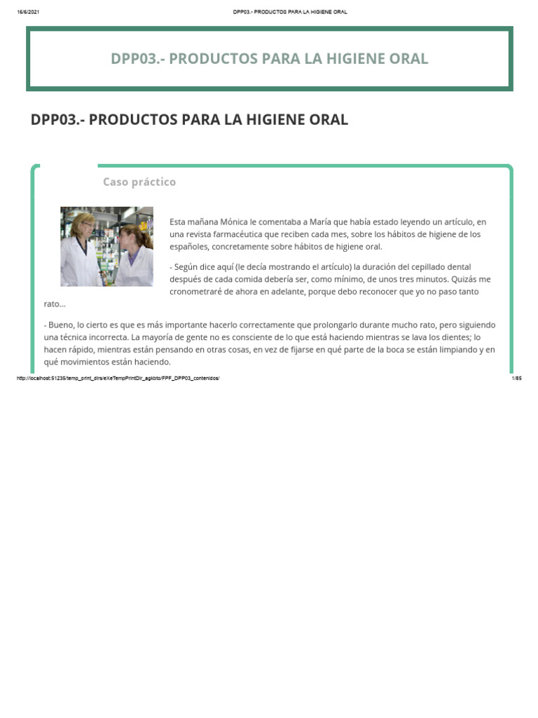 Tema 3 DPP Sin Anexos | PDF | Diente humano | Higiene oral