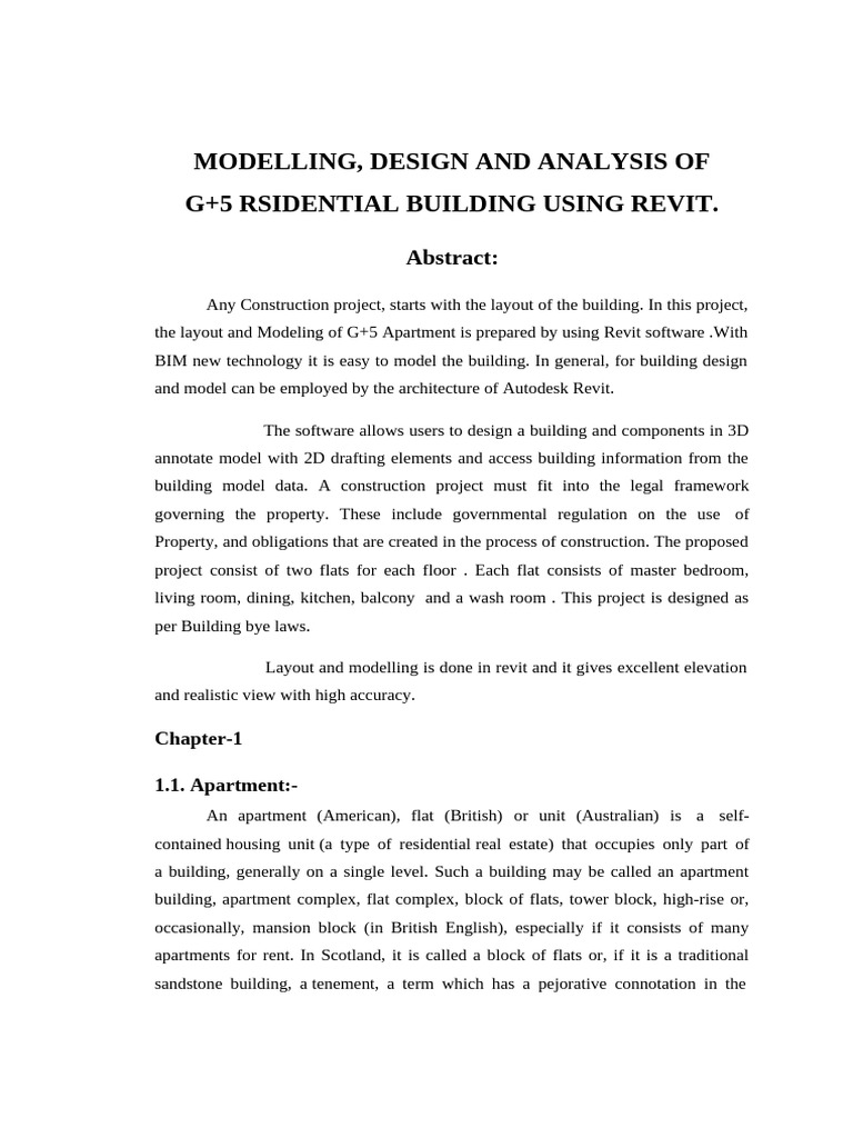 B 4 Modelling of g5 Residential Building Using Revit Compress | PDF ...
