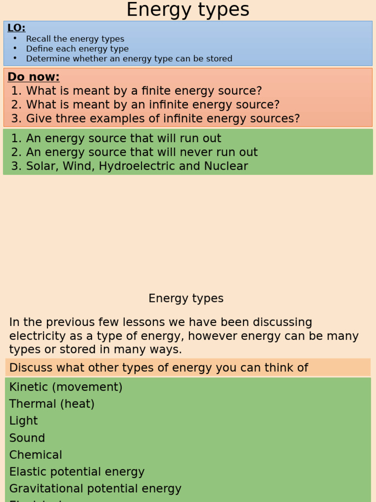 Lesson 4 - Energy Types | PDF | Potential Energy | Kinetic Energy