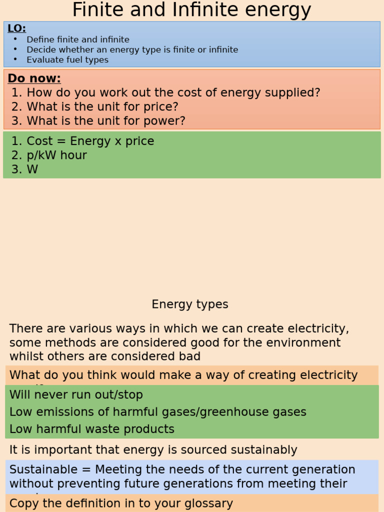 Lesson 3 - Finite and infinite energy (2) | PDF | Petroleum | Fuels