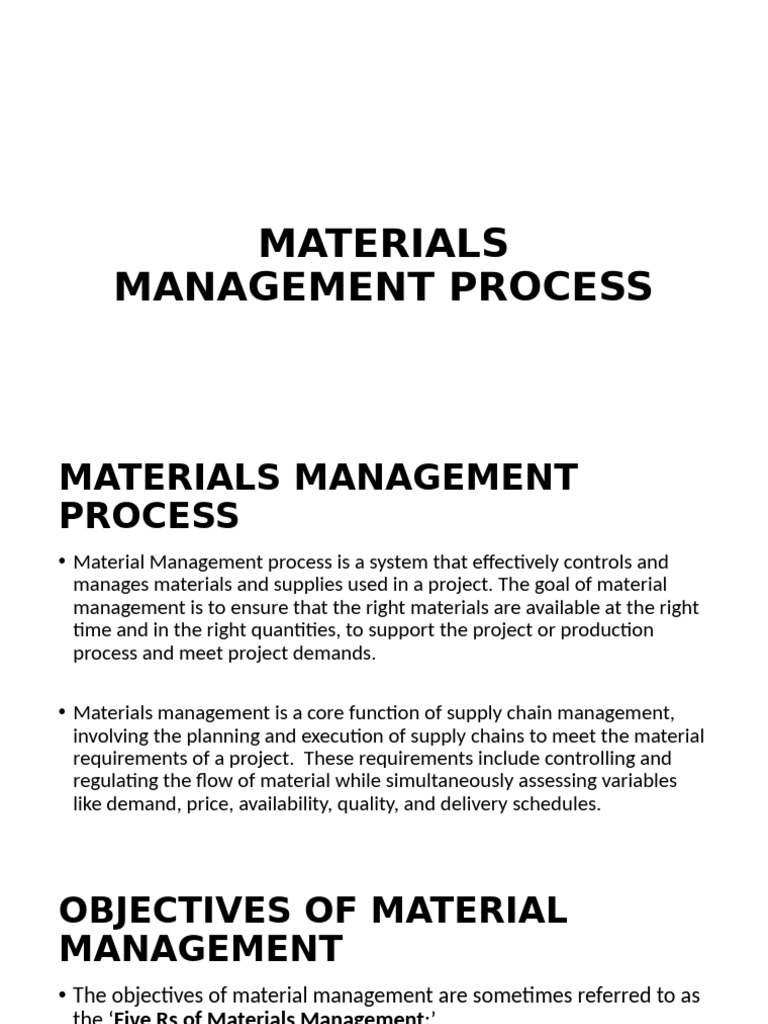 Chapter 15, Materials Management | PDF | Specification (Technical ...