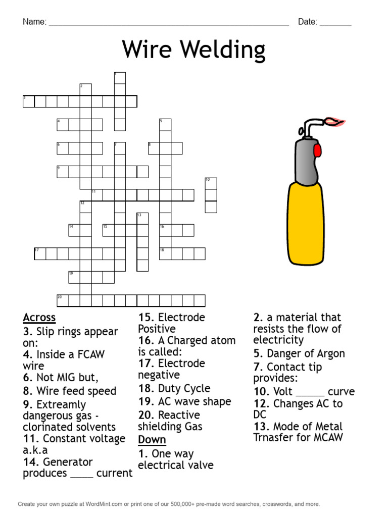 Welding Crossword Puzzle Answers | PDF