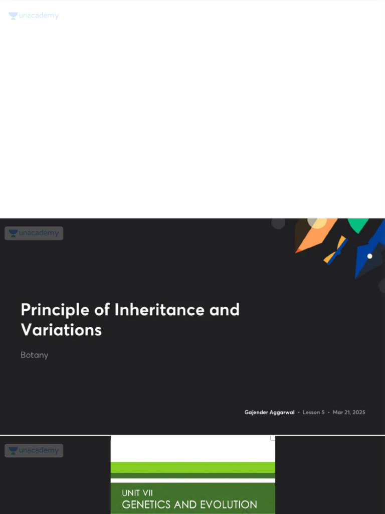 Principle of Inheritance and Variation ( (ATULYA) ) | PDF