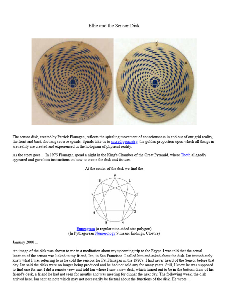 Ellie and the Sensor Disk Explained | PDF | Physical Sciences