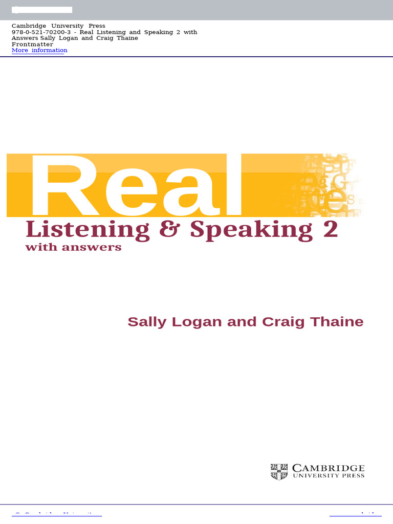 Real Listening and Speaking 2 | PDF | Learning | Human Communication