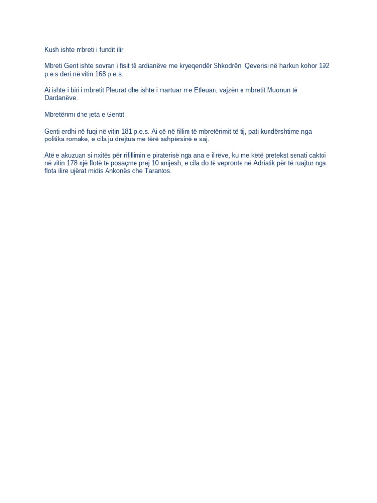 Kush Ishte Mbreti I Fundit Ilir | PDF