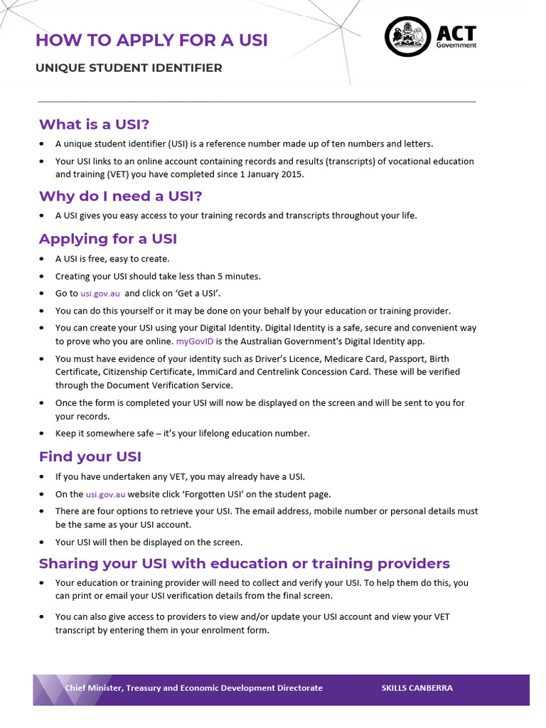 How-to-apply-for-a-Unique-Student-Identifier | PDF