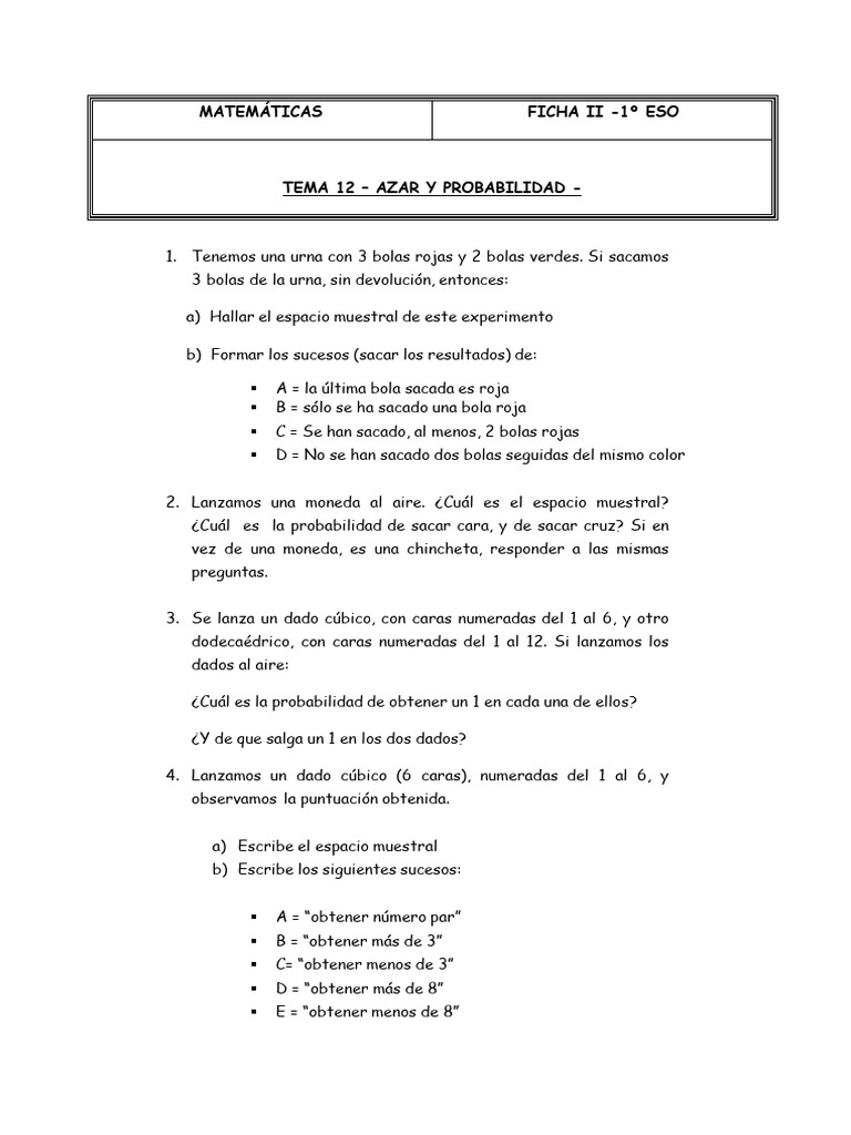 Ficha Ii 5 | PDF | Probabilidad | Teoría de probabilidad