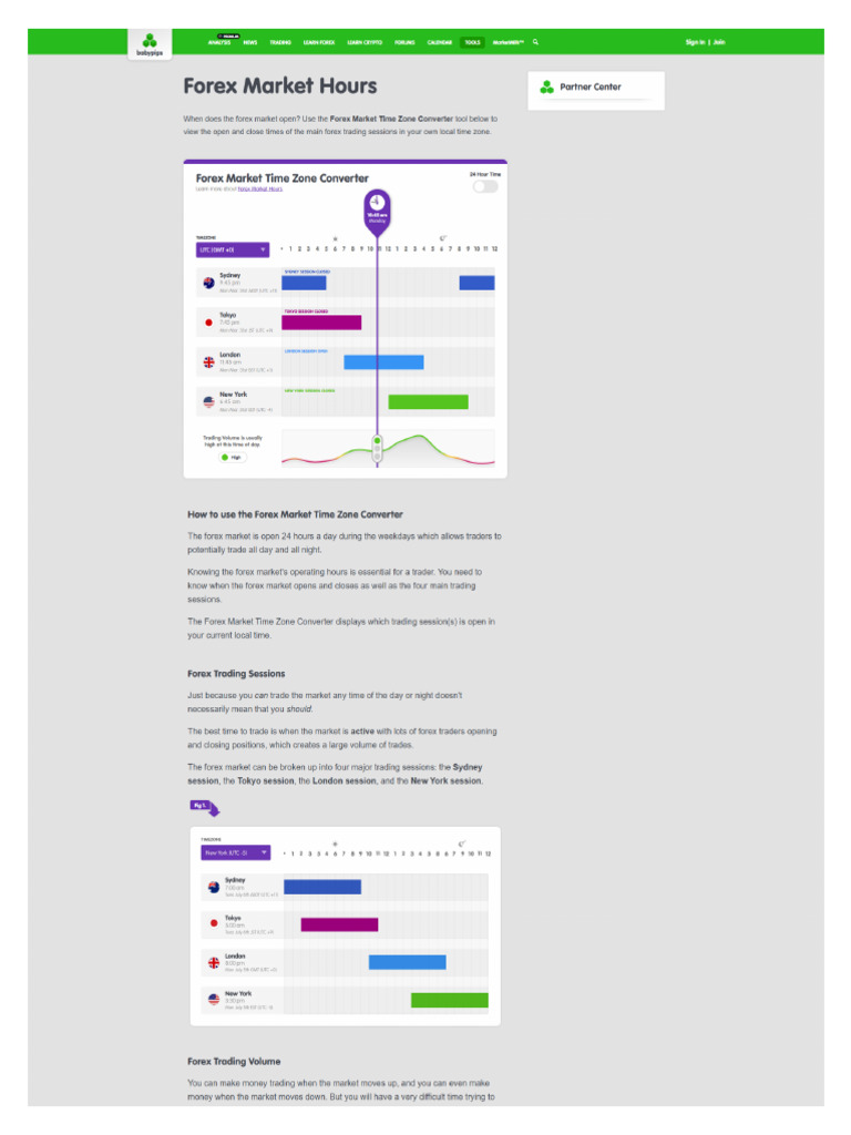 Babypips Tools Forex Market Hours | PDF