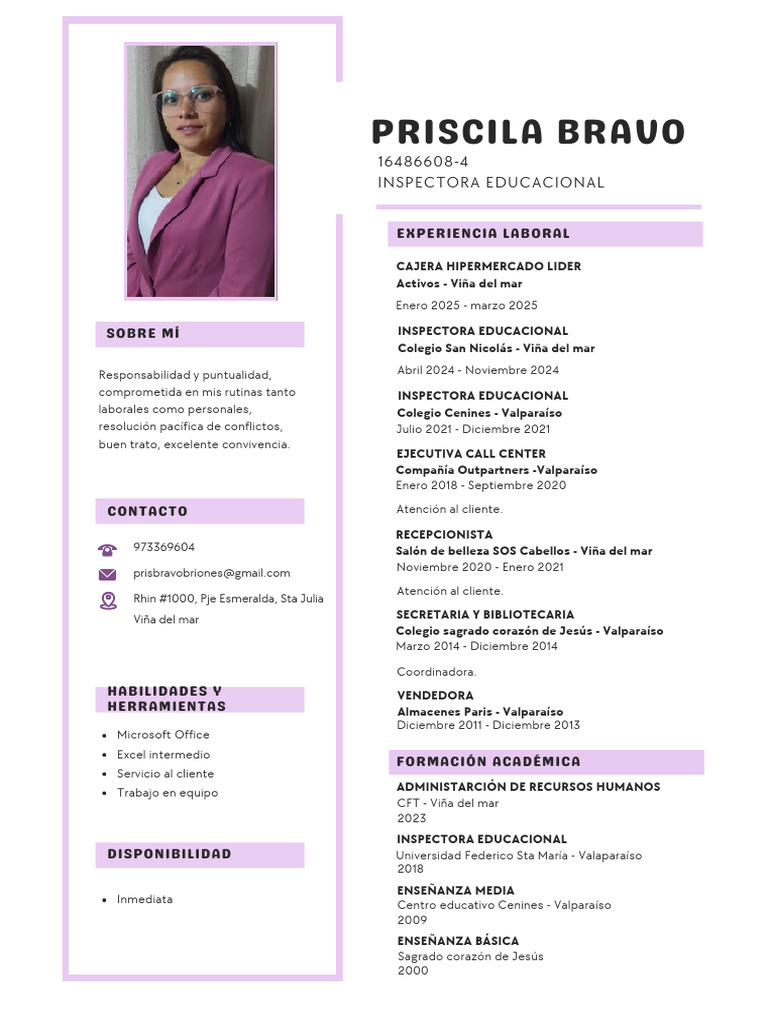 Currículum CV Priscila Bravo | PDF