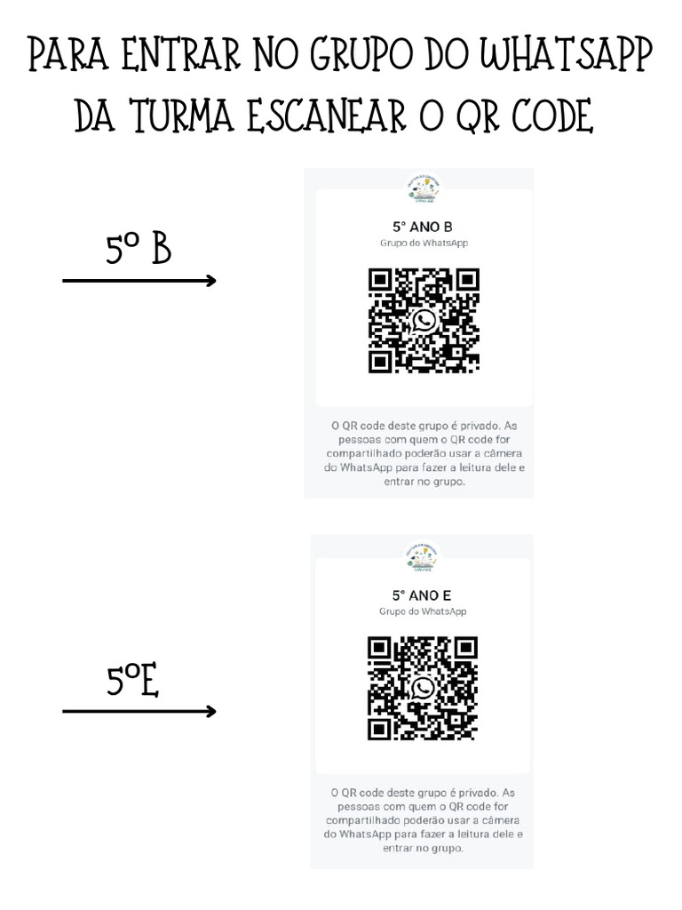 Para Entrar No Grupo Do Whatsapp Da Turma Escanear o QR Code | PDF