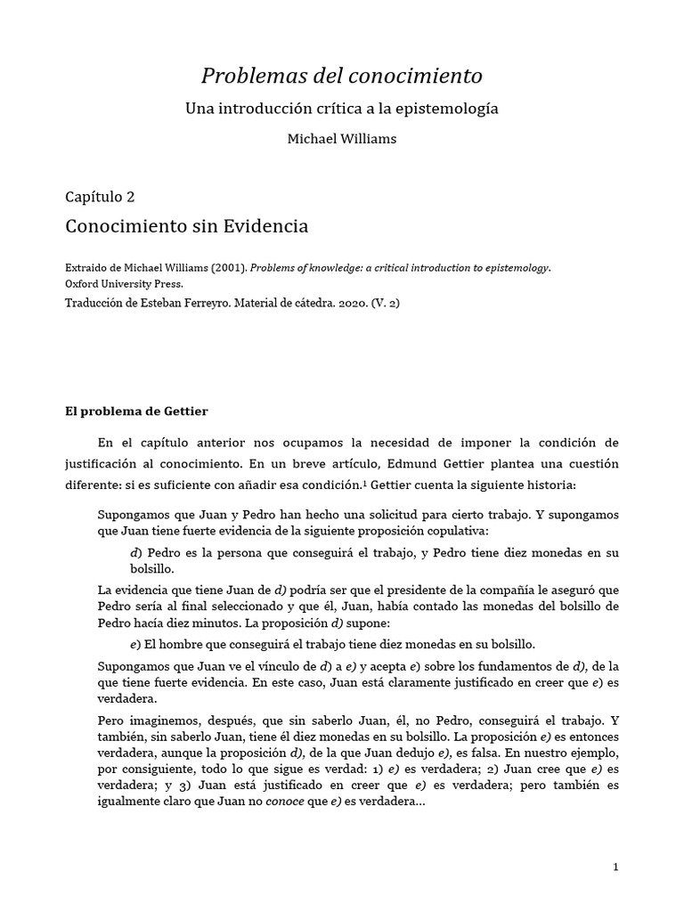 Problema de Gettier en Epistemología | PDF | Conocimiento | Causalidad