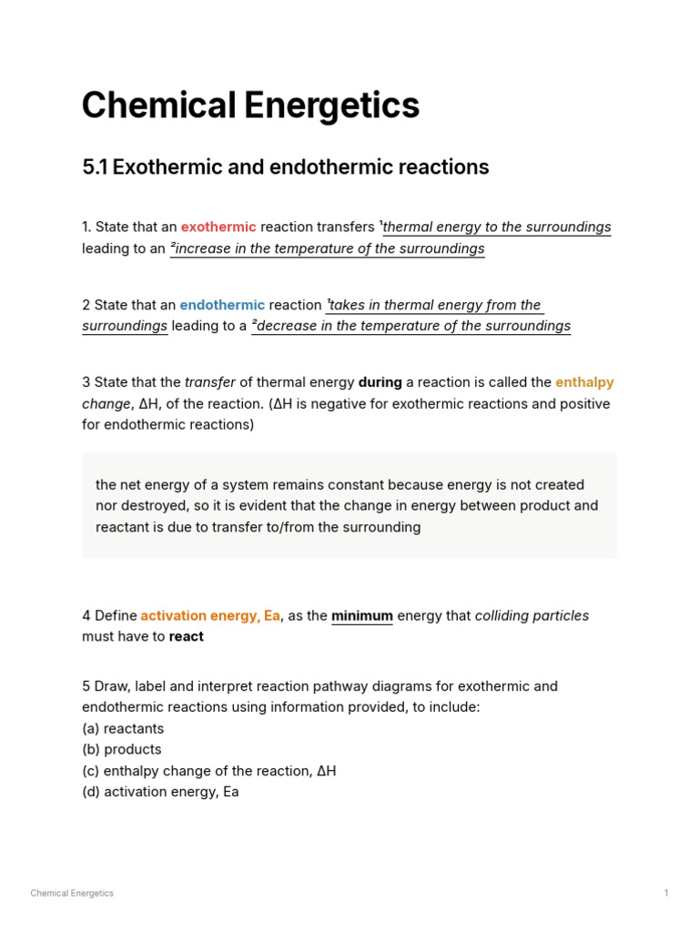 Chemical Energetics | PDF