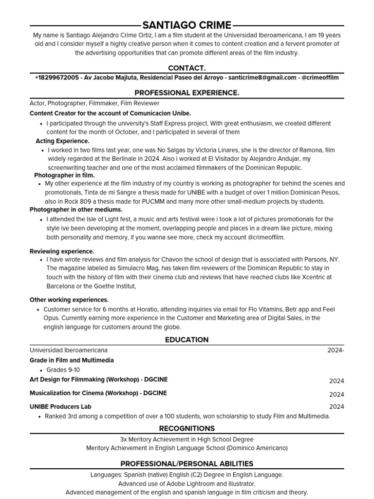 Curriculum Vitae Modelo Harvard Formal Minimalista - 20250328 - 105650 ...