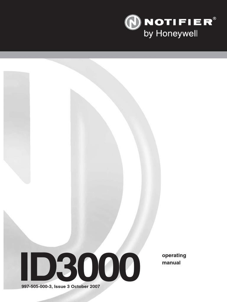 Notifier ID3000 Fire Control Panel User Manual | PDF | Menu (Computing ...