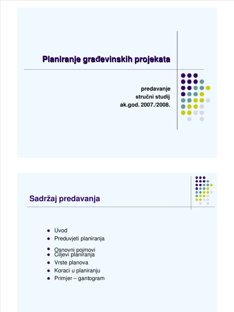 Dokumen - Tips - Planiranje Gradjevinskih Projekata | PDF