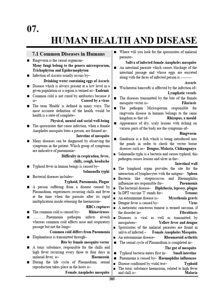 Common Human Diseases and Immunity | PDF | Immune System | Cancer