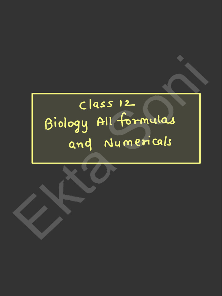 Alll Biology Numericals and Formulas - Watermark | PDF | Dominance ...