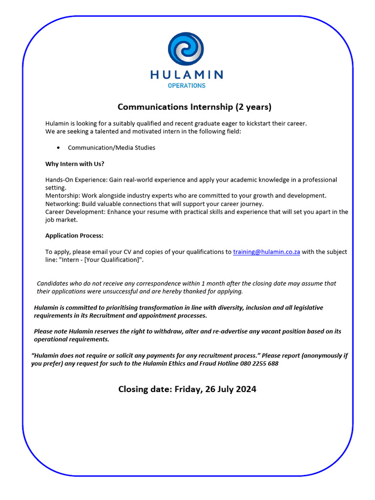 Intern Advert Communications | PDF