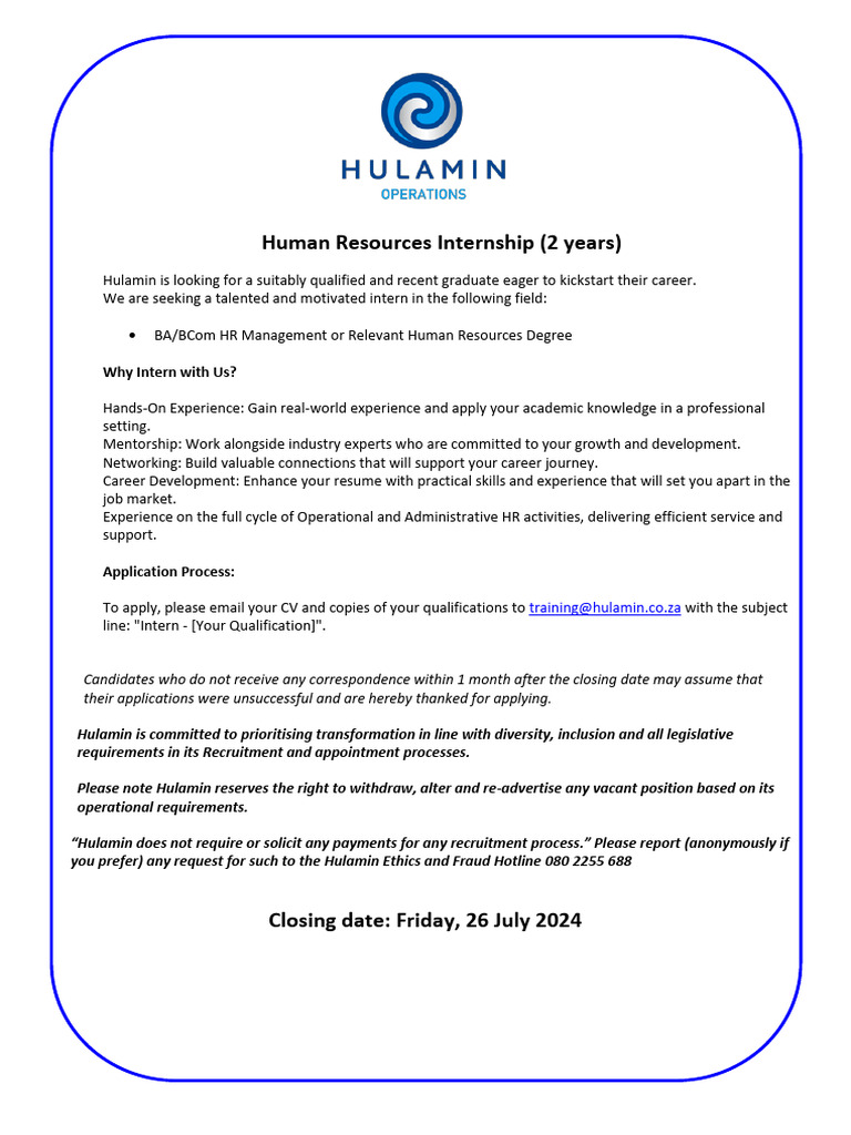 Intern Advert HR | PDF